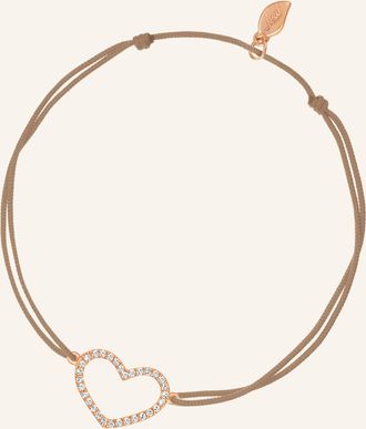 Leaf Freundschaftsarmband Heart Aus 18 Karat Roségold Mit Diamanten beige