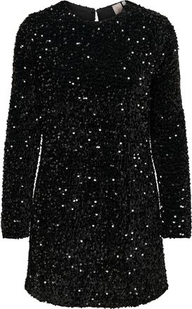Only Damen ONLANIKA Sequin LS Dress WVN Schwarz,S