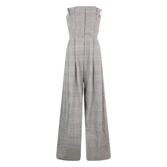 Moschino Maxi-Jumpsuit mit Prince of Wales Karomuster und Neckholder-Tr&auml;gern - - Jumpsuits & Playsuits - Damen - Grau - S