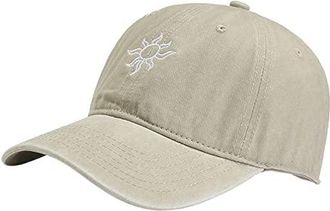 Generic Casquette de baseball tendance pour homme et femme avec boucle en denim, visi&egrave;re pare-soleil pour grandes t&ecirc;tes, beige, Taille unique