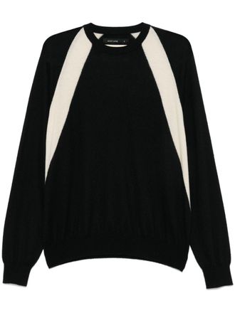 Frenckenberger Pullover in Colour-Block-Optik - Schwarz