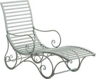 Clp Chaise longue chilienne en fer antique - Assise ergonomique - Capacit&eacute; 150 kg - Pour jardin, terrasse ou int&eacute;rieur