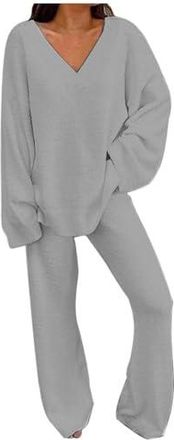 Generic Ensemble 2 Pi&egrave;ces Femme Sport Tenue L&eacute;g&egrave;re Maison Confortable Jogging Molleton Printemps Surv&ecirc;tement Chaud Hiver &Eacute;t&eacute; Leger &Eacute;lastique Running &Eacute;l&eacute;gante 