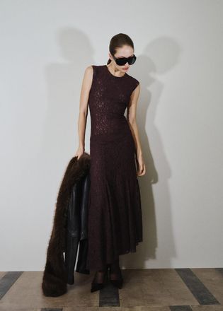 Mango Asymmetrisches Kleid aus Spitze braun - Damen - XS - MANGO