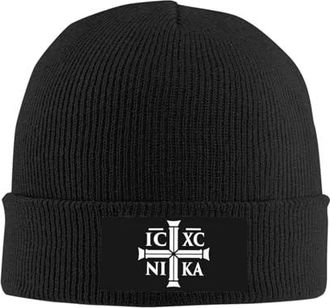 Generic Christianisme IC XC Nika Orthodoxie Orientale Femme Homme Bonnet De Trawler Classique Bonnet De Pêcheur Coupe-Vent Skull Cap pour Le Quotidien Randonn