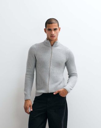 Blend Veste zipp&eacute;e en maille - Gris