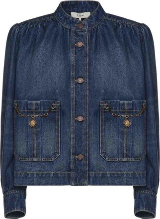 Chlo&eacute; Veste En Jean - Rouge