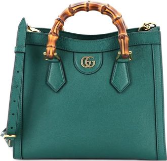 Gucci Diana NM Bamboo Handle Leather Small tote bag - Gr&uuml;n