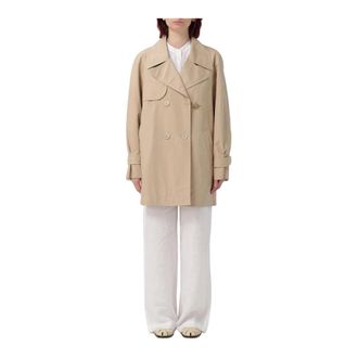 Fay Femme, Manteaux, Jaune, Taille: 38 FR Hazel Double-Breasted Trench Coat