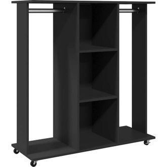 vidaXL Kleiderst&auml;nder mit Rollen Schwarz 102x38x110 cm Holzwerkstoff - Vidaxl