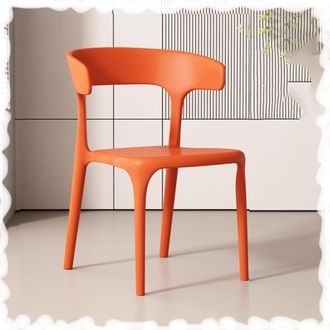 Generic Stapelbare Esszimmerst&uuml;hle mit R&uuml;ckenlehne - Tragbare Barhocker aus Kunststoff f&uuml;r K&uuml;che, Wohnzimmer, Terrasse und Restaurant - Platzsparendes Design 