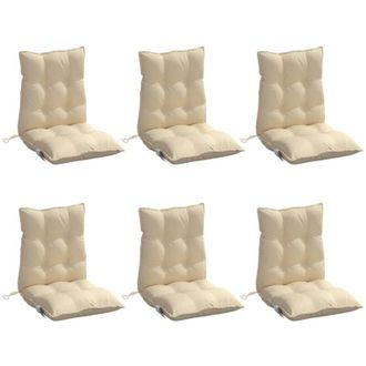 vidaXL Niedriglehner-Auflagen 6 Stk. Beige Oxford-Gewebe Vidaxl