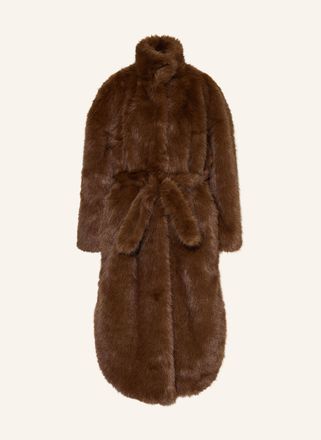 Frankie Shop Kunstfell-Mantel Ravello braun
