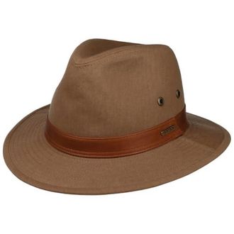 Stetson Chapeau Outdoor Cotton Traveller Homme - DEte de Peche Soleil avec Bandeau en Cuir Printemps-ete Ete - XXL (62-63 cm) Marron