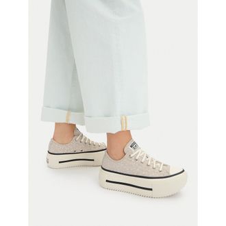 Converse Sneakers aus Stoff Converse Chuck Taylor All Star Lift Double Stack Platform Deer A17884C Beige