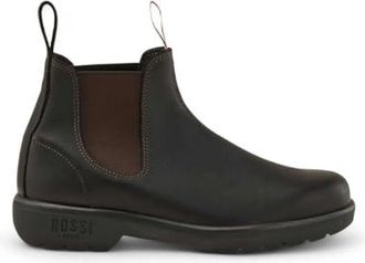 Infinity Leather Bottines de Travail Unisexes Robustes Rossi Endura 303 en Cuir Marron Bordeaux Chelsea Australiennes