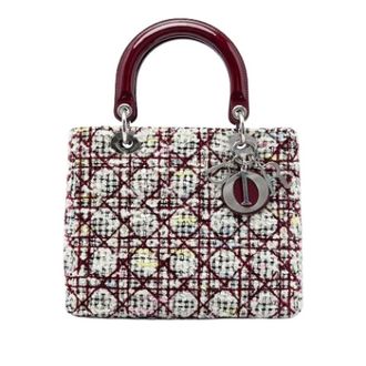 Dior Sac &agrave; main Lady Dior Tweed Pre-owned - Femme - Pre-owned - Rouge - Taille: ONE Size