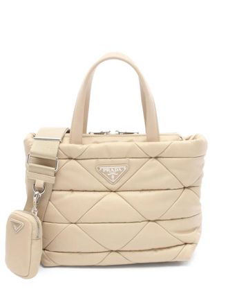 Prada sac à main matelassé (années 2010) - Tons neutres