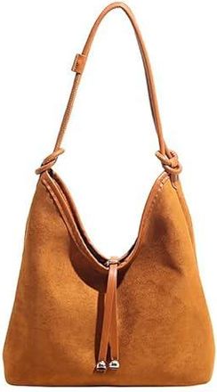 Generic Garhomtur Sac à bandoulière en daim pour femme - Grande capacité - Sac fourre-tout en daim synthétique - Sac à main décontracté pour le shopping, les 