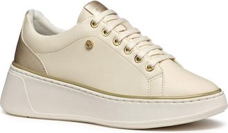 Geox Damen D SUNNETTY A Sneaker, Papyrus/Lt Gold, 36 EU