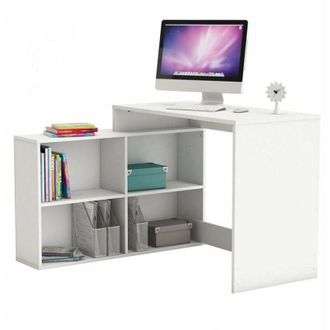 M&S Collection M&s - Table de bureau Shannon avec &eacute;tag&egrave;re basse en ch&ecirc;ne ou blanc 112 x 77 x 101 cm