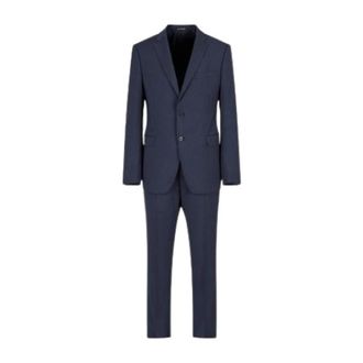 Emporio Armani Einreihiger Wollanzug - - Suits - Herren - Blau - L