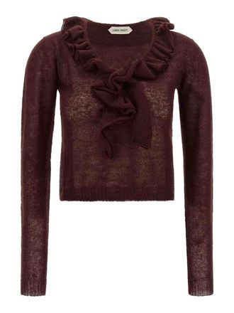 Alberta Ferretti Rundhalspullover - Dunkelrot