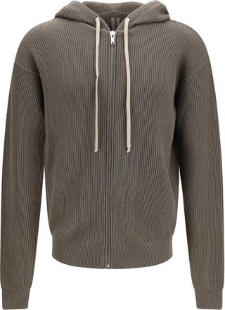 Rick Owens Kapuzenpullover aus Rippstrick aus reiner Wolle - - Sweatshirts & Hoodies - Herren - Gr&uuml;n - L