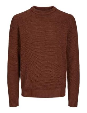 Jack & Jones Joreaton Knit Crew Neck BF Pull en Tricot, Marron, L Homme