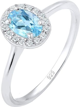 Elli DIAMONDS Ring Damen Verlobungsring Topas mit Diamant (0.08 ct.) in 925 Sterling Silber