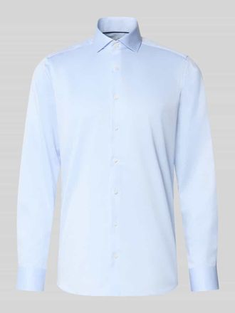 Olymp Level 5 Slim Fit Business-Hemd in unifarbenem Design mit Kentkragen