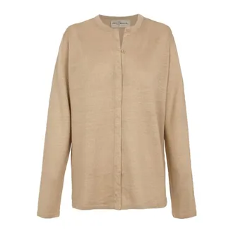 Cortana Leinen Beige Strickjacke - - Knitwear - Herren - Beige - XS