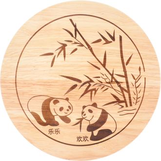 Artibetter Runder Holz Ersatzsitz f&uuml;r Barhocker Sitzhocker mit Panda Motiv 25cm Durchmesser Stabiler Sitzhocker f&uuml;r Restaurant B&uuml;ro und Zuhause