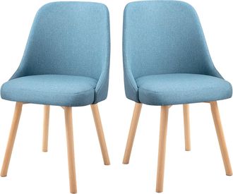 Generic Drehbare Küchen- Und Esszimmerstühle, 2er-Set, Moderne, Mit Leinen Gepolsterte Beistellstühle Mit 360°-Drehfuß, Armlose Esszimmerstühle Mit Beinen Aus