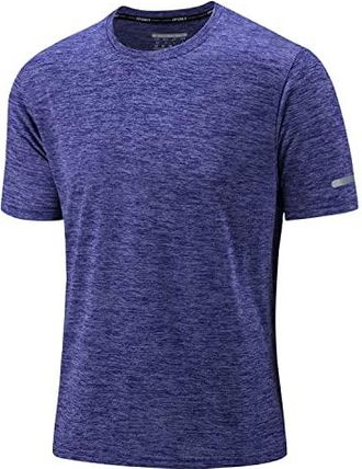 KEFITEVD T-Shirts de Sport Respirants pour Hommes Hauts de Sport dété à Séchage Rapide T-Shirt Léger à Manches Courtes,Violet, M
