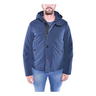 Blauer Daunenjacke mit Kapuze - - Jackets - Herren - Blau - XL
