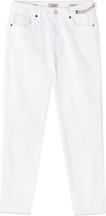 Oltre Femme, Jeans, Blanc, Taille: 48 FR Pantalon Skinny avec Cha&icirc;ne M&eacute;tallique