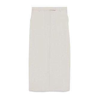 Officine Générale Femme, Jupes, Gris, Taille: 36 FR Jupe Grise en Laine avec Passants pour Ceinture