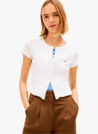 Tommy Hilfiger T-shirt c&ocirc;tel&eacute; en coton m&eacute;lang&eacute;