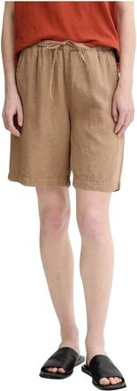 Marc O'Polo Shorts en lin &agrave; taille cordon de serrage - Femme - Shorts - Brun - Taille: 34 FR