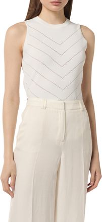 Comma Strickpullunder mit Lochmuster und Rippblende