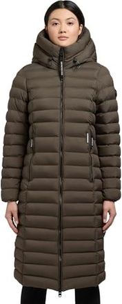 Khujo Manteau matelass&eacute; pour femme - Manteau dhiver chaud et imperm&eacute;able avec doublure int&eacute;rieure isolante et grande capuche - Tailles XS &agrave; XXL, Vert nature