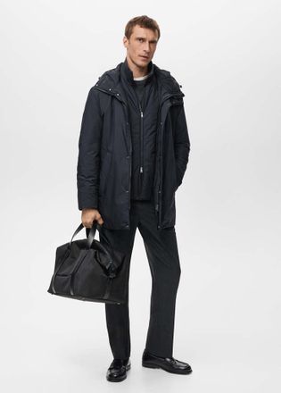 Mango Parka matelass&eacute;e d&eacute;perlante et amovible bleu marine - Homme - XXL - MANGO MAN
