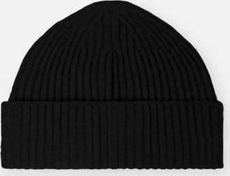 Stone Island L2S15N100002S00C3V00 Ribbed Knit Beanie - Black