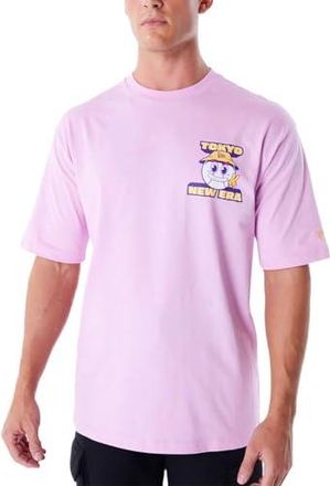 New Era Tokyo Location T-shirt surdimensionné pour homme, Rose, L