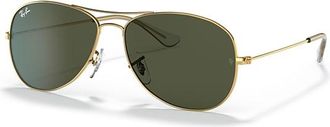 Ray-Ban Cockpit Sonnenbrillen Arista Gold Fassung Grün Glas 56-14