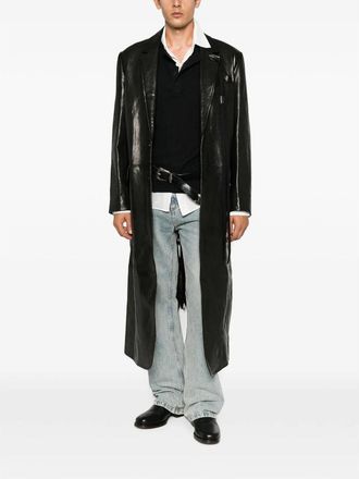 Ann Demeulemeester Black Leather Jacket - Black