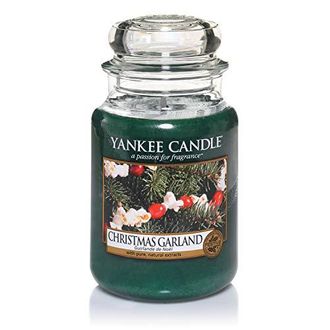 Yankee Candle Company Yankee Candle bougie parfum&eacute;e Guirlande de No&euml;l ; Format jarre ; Bougie longue dur&eacute;e jusqu&agrave; 150 heures de combustion ; Cadeau parfait pour femme