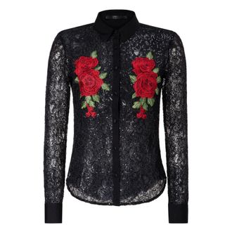 Philipp Plein Femme, Blouses et Chemises, Noir, Taille: 40 FR Costanza Terry