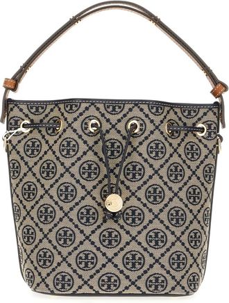 Tory Burch Femme, Sacs, Bleu, Taille: ONE Size T Monogram Bucket Bag